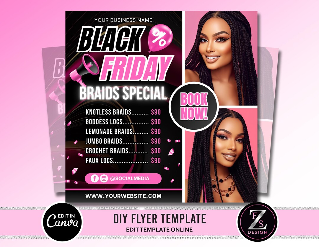 Black Friday Braid Sale Flyer, Braid Prices Flyer, November Flyer ...