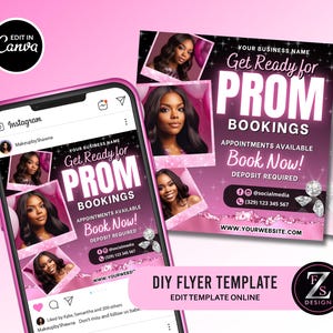 Prom Bookings Flyer, Prom Makeup Flyer, Prom Queen MUA Flyer ...