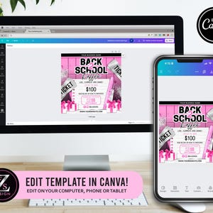 Back to School Raffle Giveaway Flyer, DIY Back 2 School Flyer, Giveaway ...