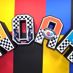 Race Car Theme 3D Letters | Birthday Milestone Decor - Etsy