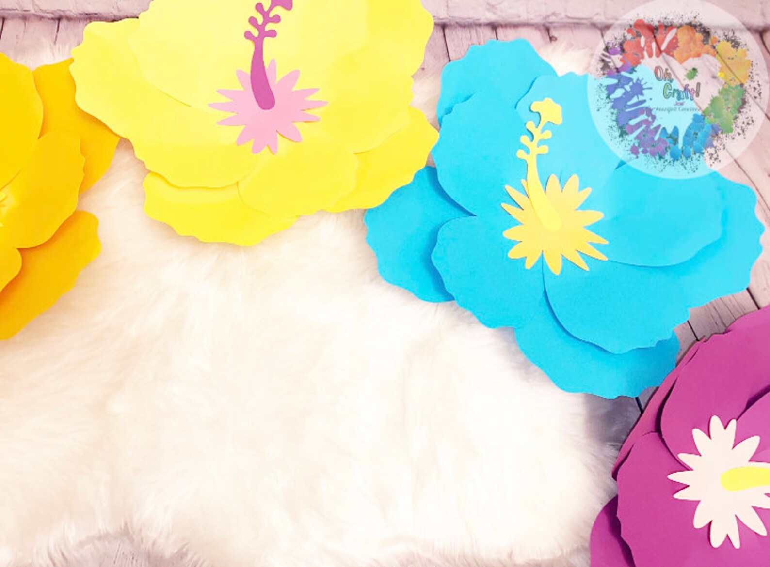 Moana Paper Flowers Luau Paper Flowers Hawaiian Flowers | Etsy