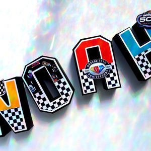 Race Car Theme 3D Letters | Birthday Milestone Decor - Etsy