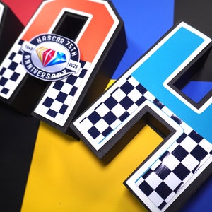 Race Car Theme 3D Letters | Birthday Milestone Decor - Etsy