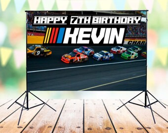 Race Car Backdrop, Racing Birthday Banner, Boy Birthday, Race Car Party ...