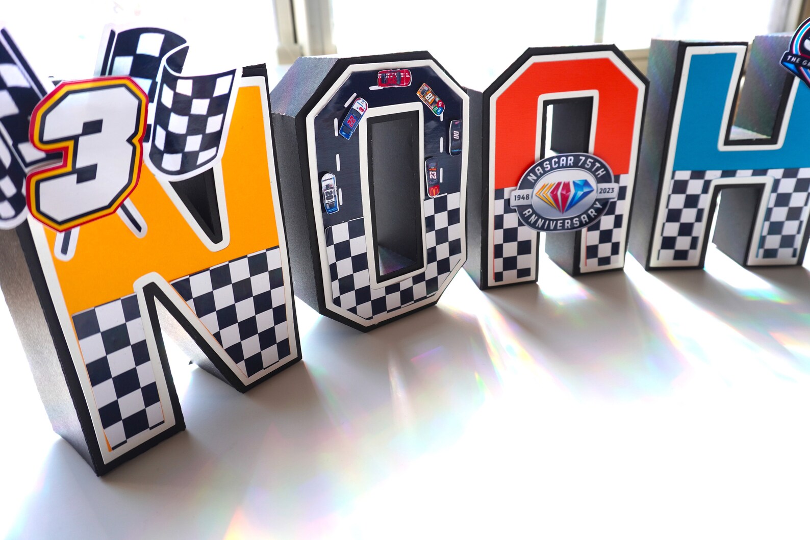 Race Car Theme 3D Letters | Birthday Milestone Decor - Etsy