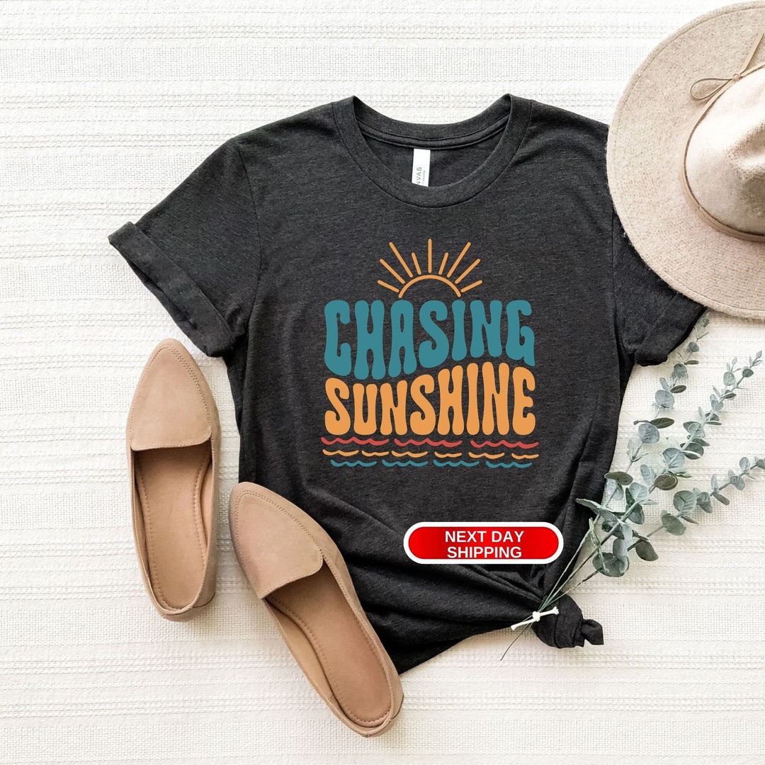 Chasing Sunshine Shirt, Retro Tshirt, Hello Summer Tee, Good Vibes Only ...