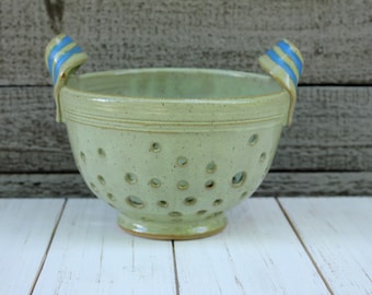 Stoneware Colander Pottery - Etsy