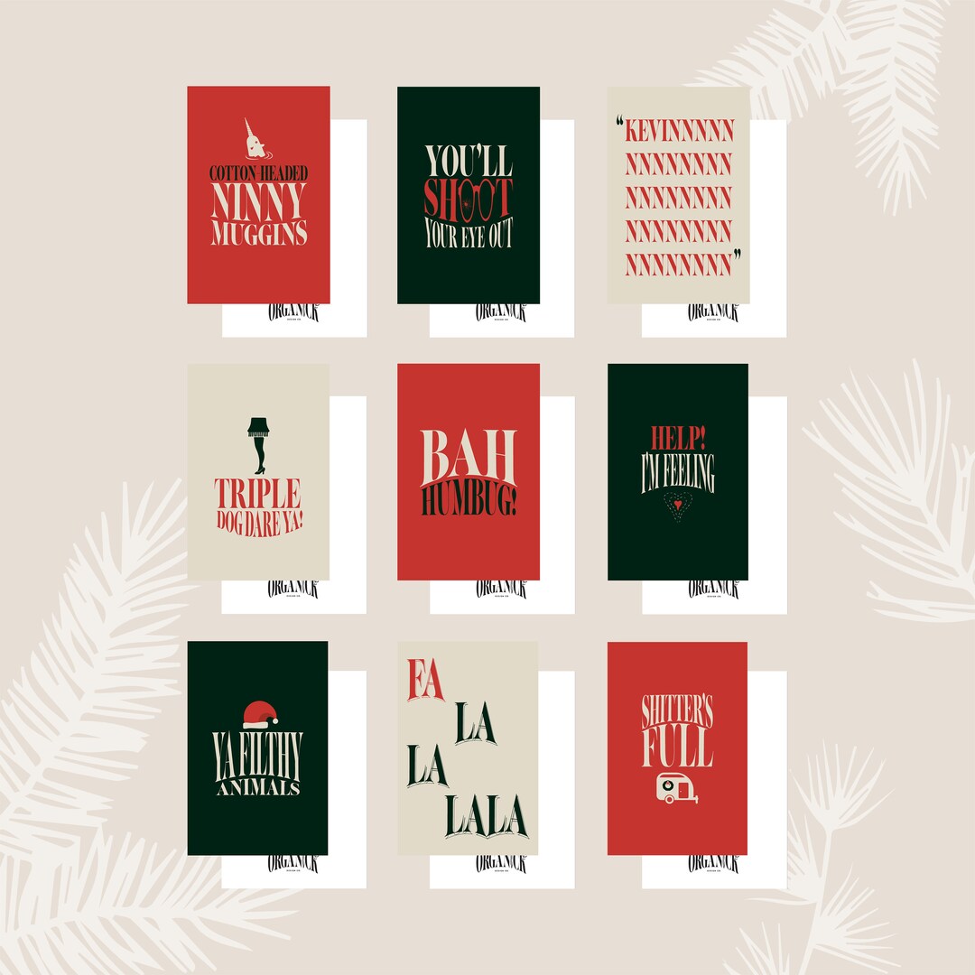 Vintage Movie Quotes Christmas Card Bundle - Etsy