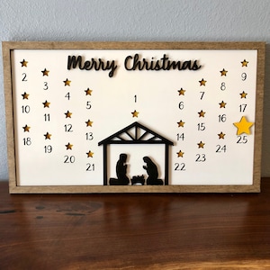 Advent Nativity Countdown, Christmas Advent Calendar, Manger Nativity ...