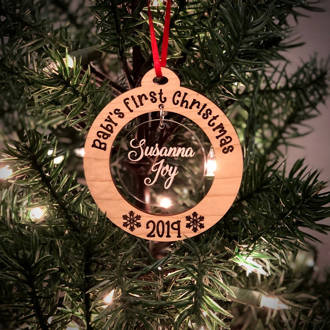 Baby's First Christmas Ornament, Round First Christmas Ornament ...