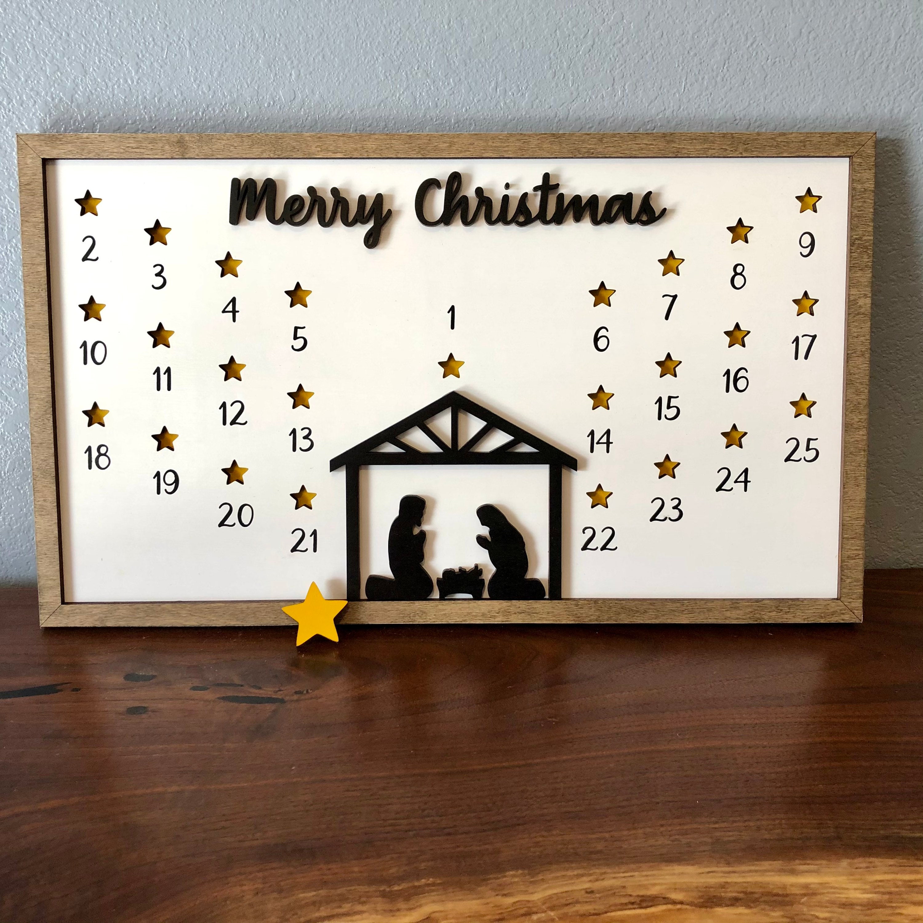 Advent Nativity Countdown, Christmas Advent Calendar, Manger Nativity ...