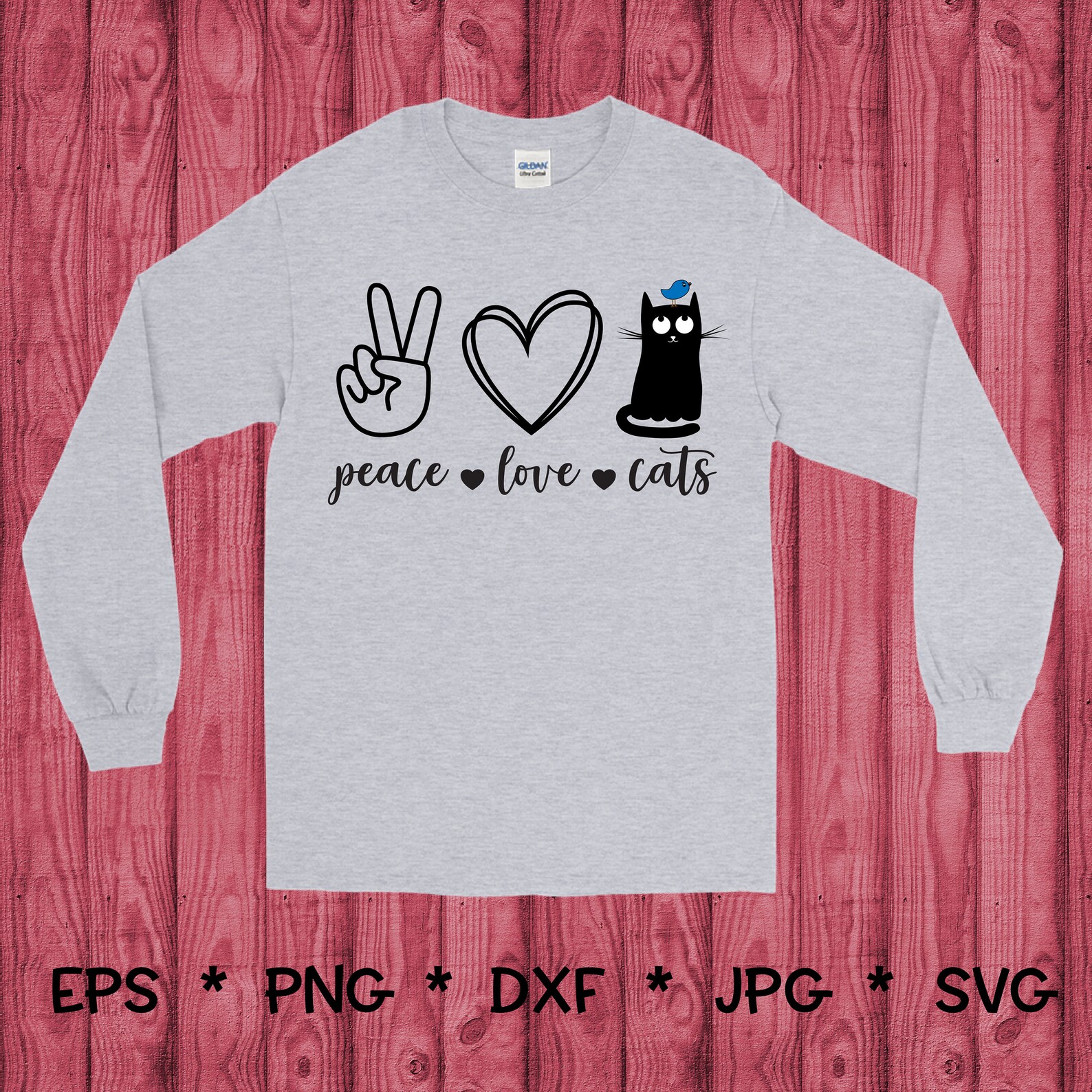 Peace Love Cats! It's All the World Needs! Cat Svg, Love of Cats, Peace ...