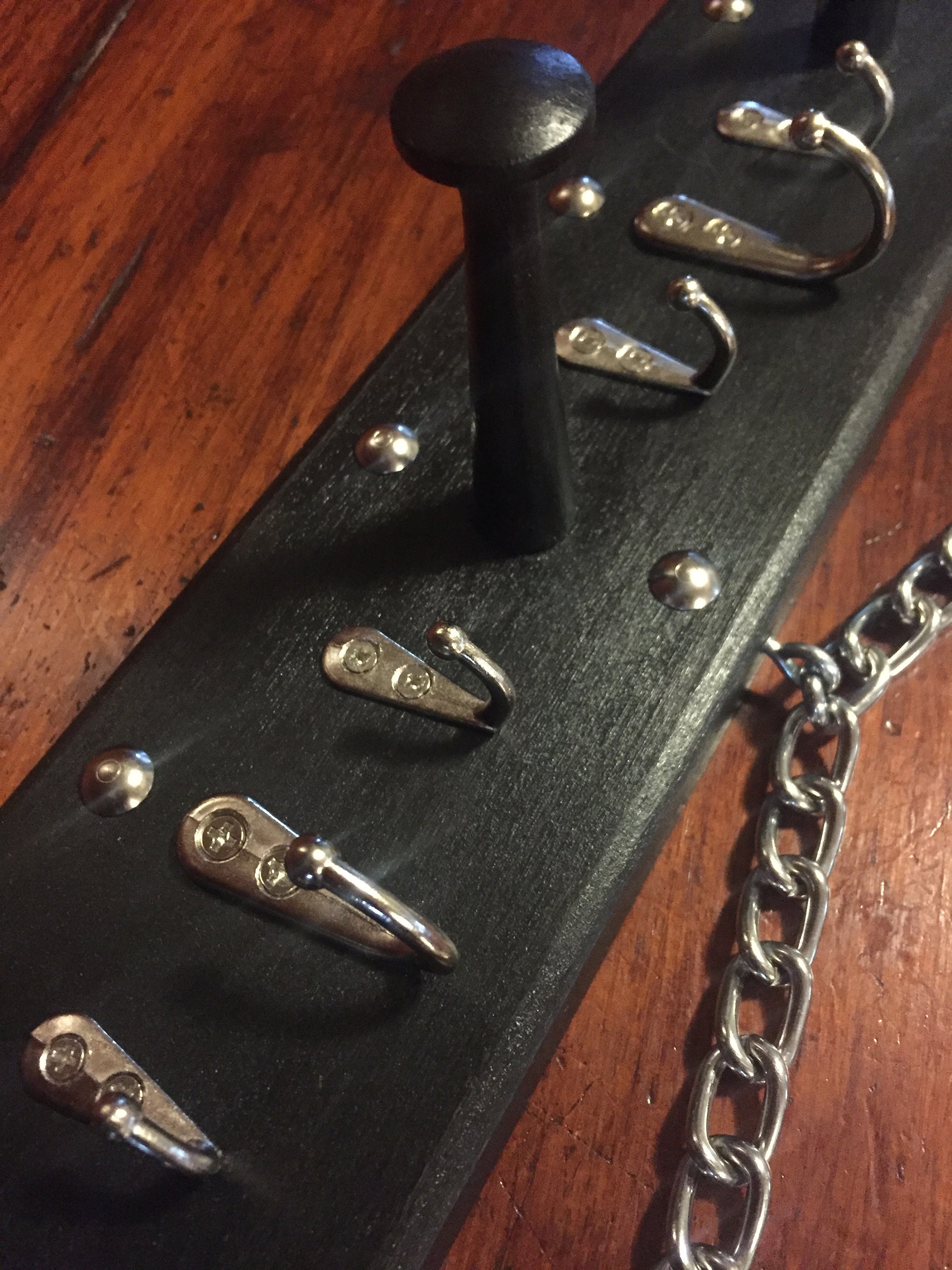 paddles Whips 27 Hook Board w/ Decorative jewelry chain Wall rack for ...