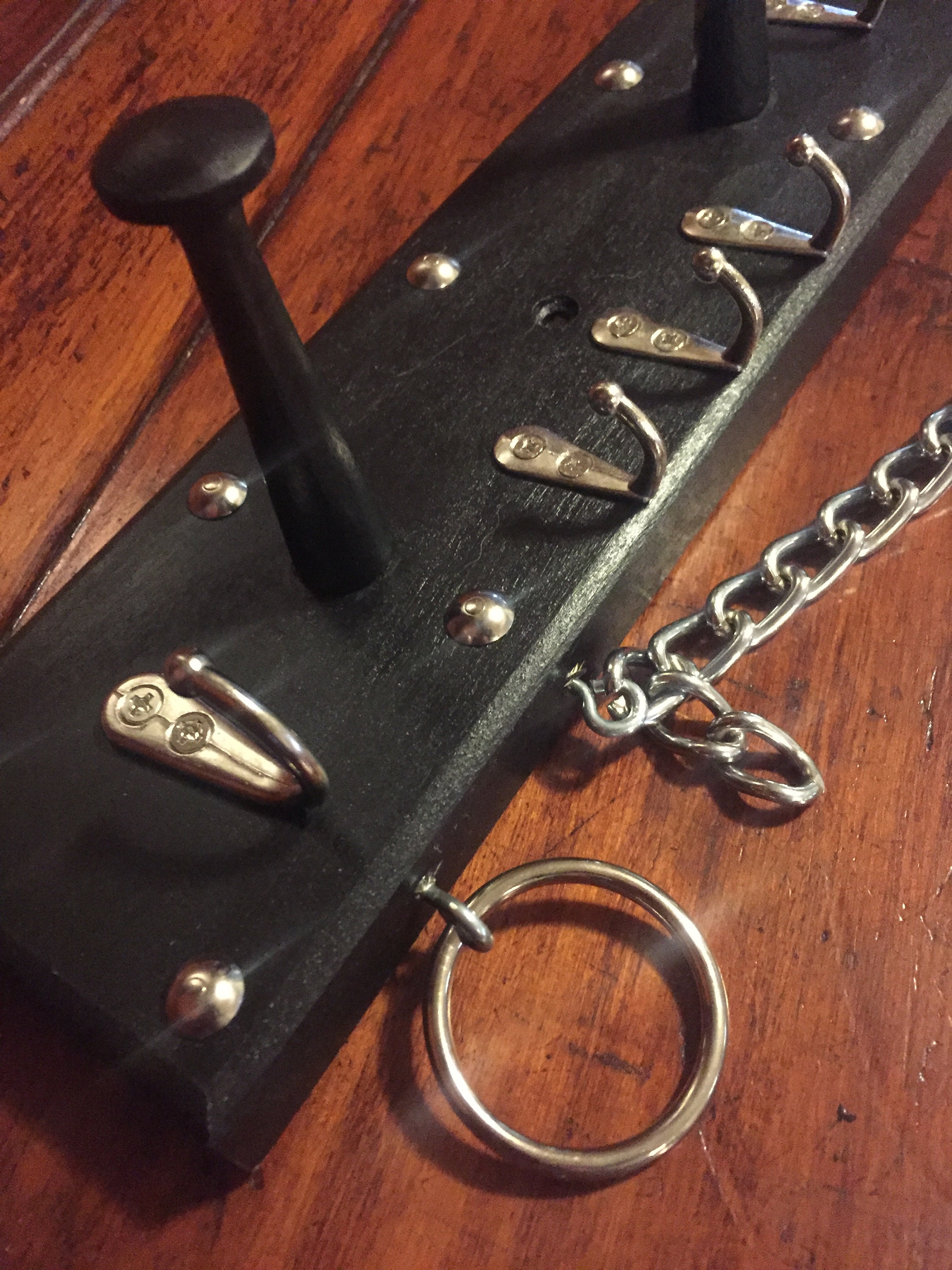 paddles Whips 27 Hook Board w/ Decorative jewelry chain Wall rack for ...