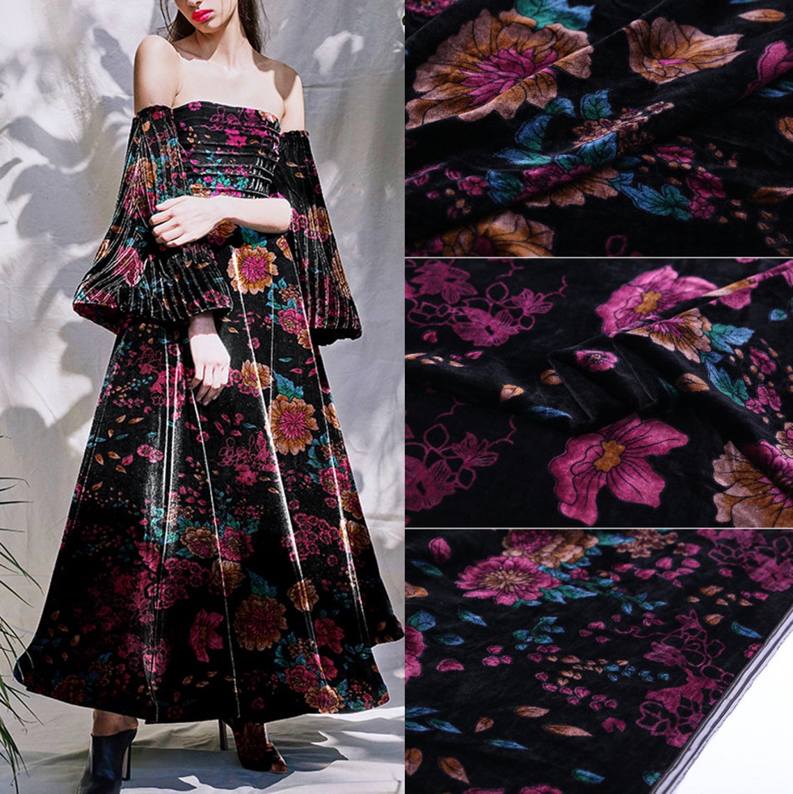 Luxury Printed Silk Velvet Fabrics for High-end Garments Silk - Etsy