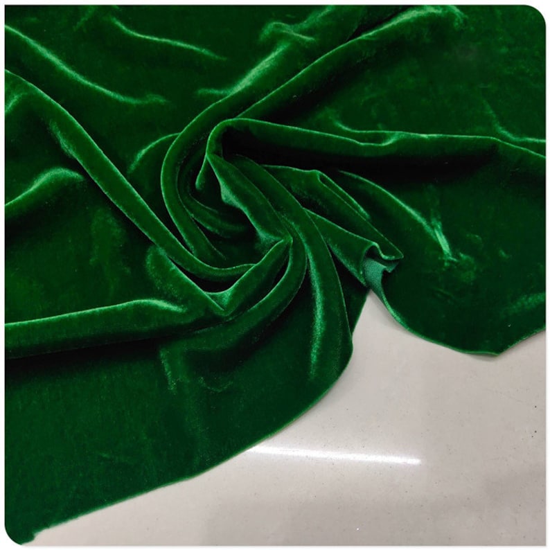 Verde Esmeralda Terciopelo de seda terciopelo de seda para | Etsy