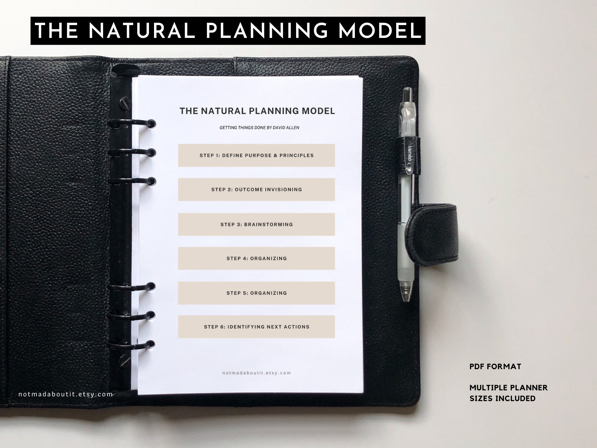 Natural Planning Model Checklist CEO Set Planner Divider - Etsy