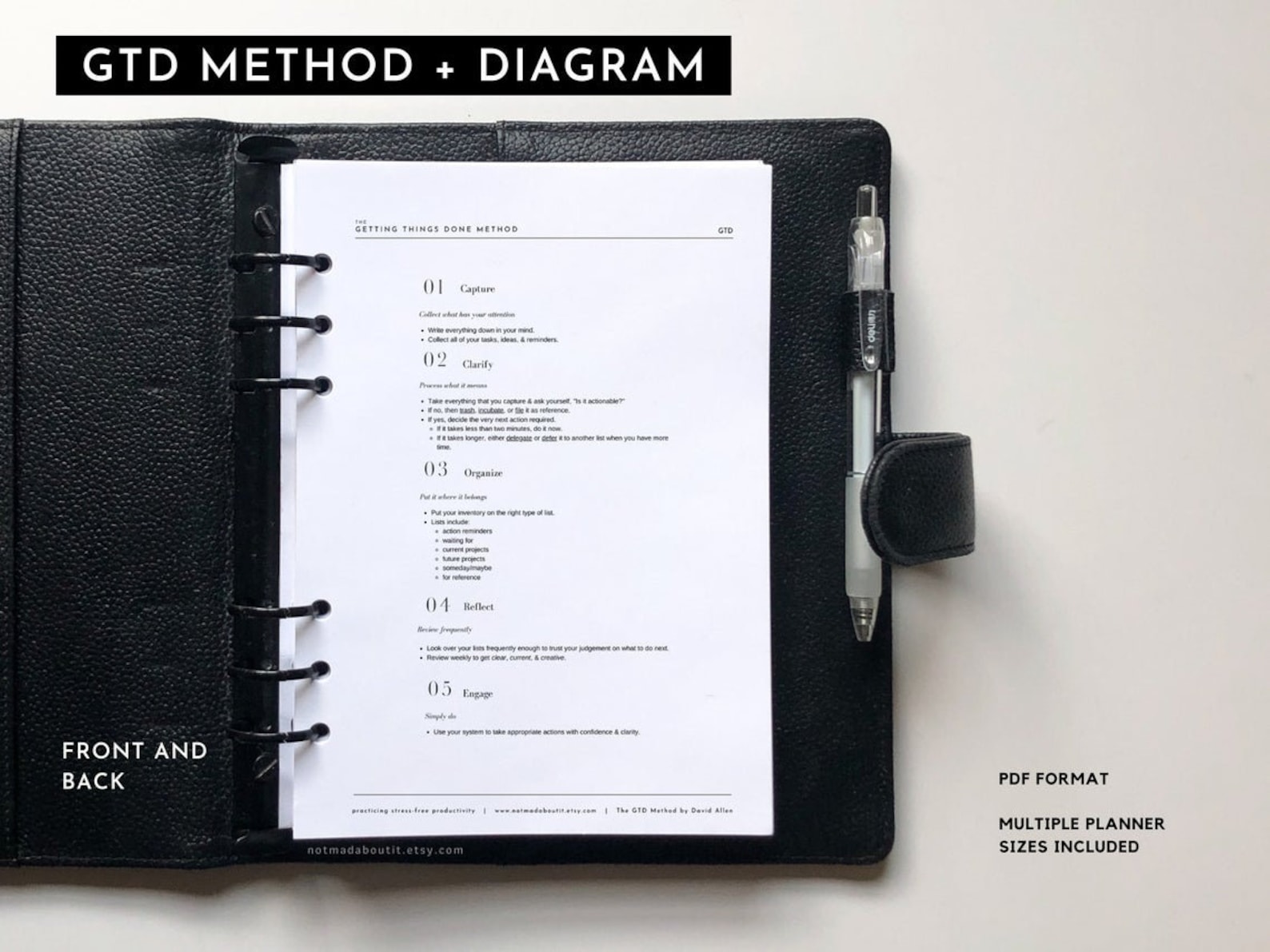 Printable Planner Dashboards GTD CHART Planner Divider - Etsy