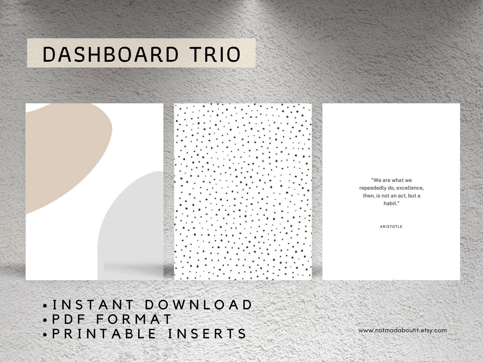 DASHBOARD TRIO Dashboards, 2021, Planner Divider, Minimal Planner ...