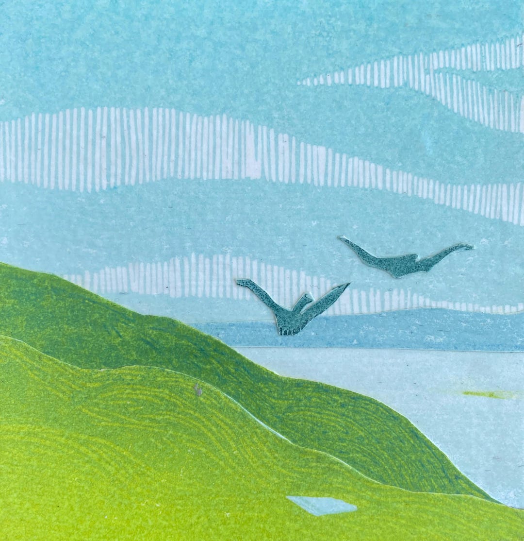 Maine Spring Linocut Collage - Etsy