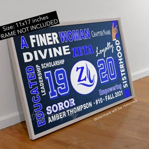 Personalized Line Crossing Zeta Phi Beta Inspired Wall Art. Finer Woman ...