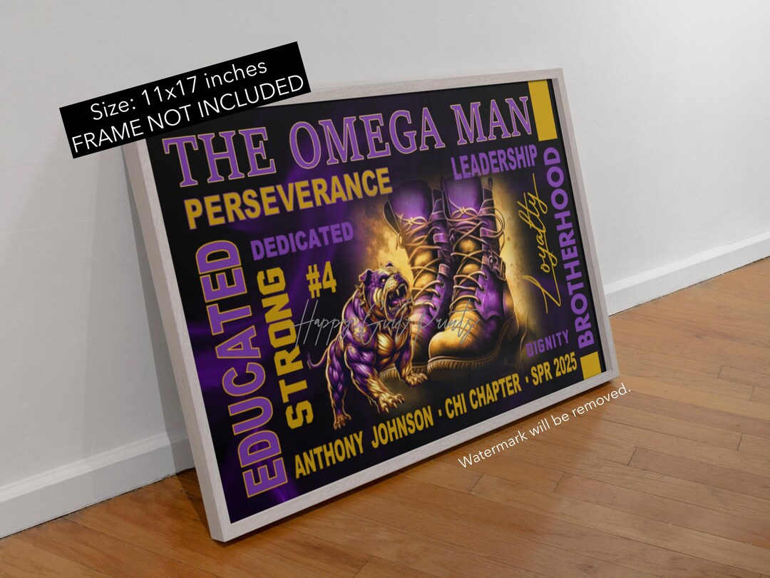 Personalized Omega Man, Omega Psi Phi Inspired Wall Art, Greek ...