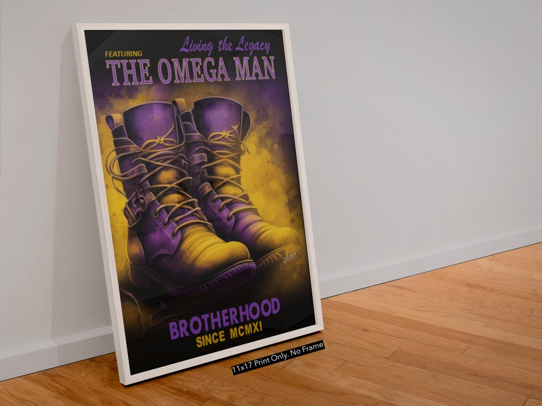 Gold Boots Portrait Omega Man, Omega Psi Phi Inspired Wall Art, Greek ...