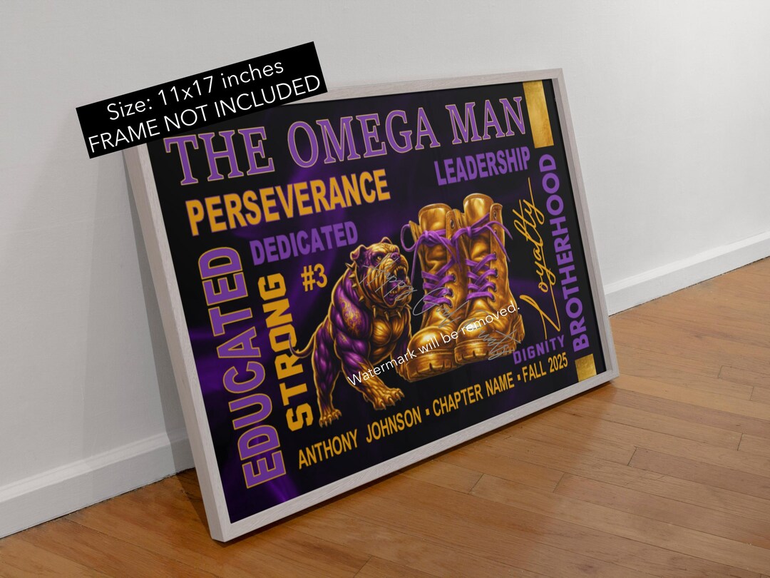 Personalized Omega Man, Omega Psi Phi Inspired Wall Art, Greek ...