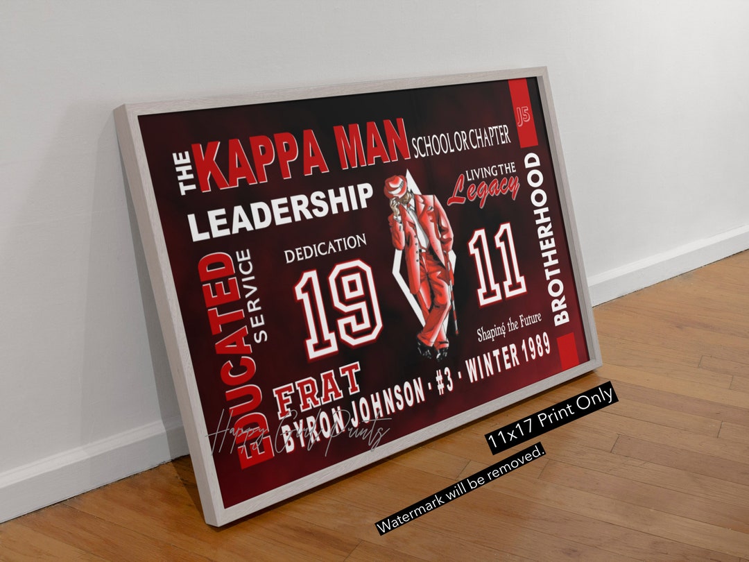 Kappa Alpha Psi Personalized Wall Art, Crimson and Cream Kappa Crossing ...