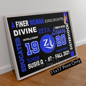 Personalized Line Crossing Zeta Phi Beta Inspired Wall Art. Finer Woman ...