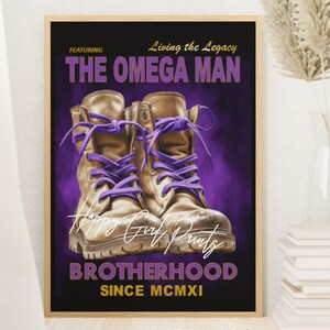 Gold Boots Portrait Omega Man, Omega Psi Phi Inspired Wall Art, Greek ...