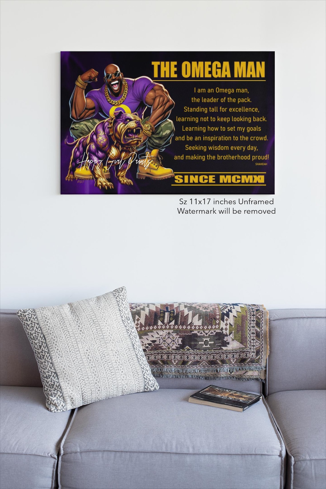 Omega Inspired Wall Art, Celebrate Brotherhood With This 11x17 Omega ...