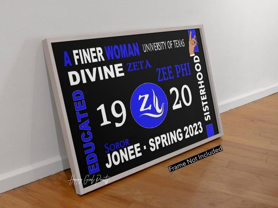 Personalized Line Crossing Zeta Phi Beta Inspired Wall Art. - Etsy