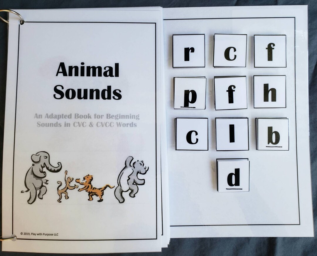 Adapted Book for Beginning Sounds: animal Sounds - Etsy