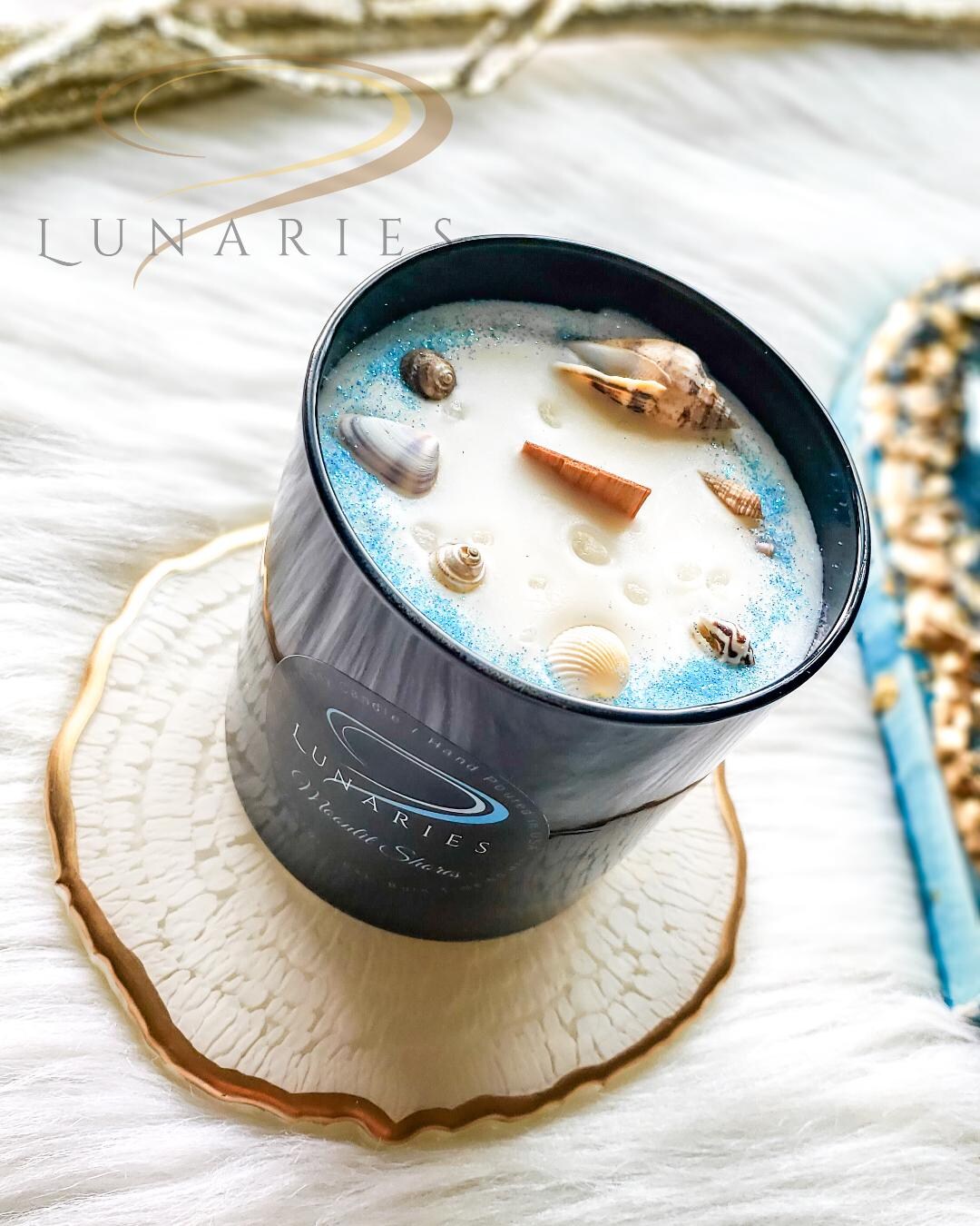 Luxury Ocean Musk Soy Candle • Scented Non-toxic Wooden Wick Candle ...