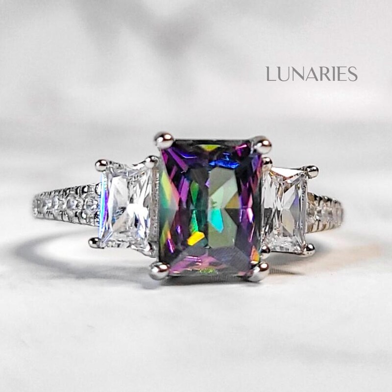 Purple Topaz Emerald Cut - Etsy