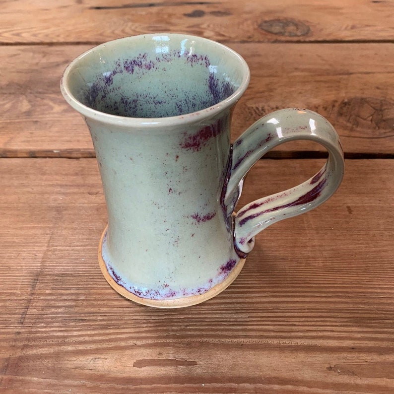 Hourglass Mug with Plum Chun Blush Glaze Handmade | Etsy