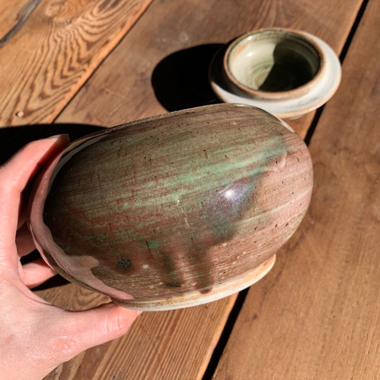 Ceramic Jar With Oribe Green Glaze Handmade - Etsy