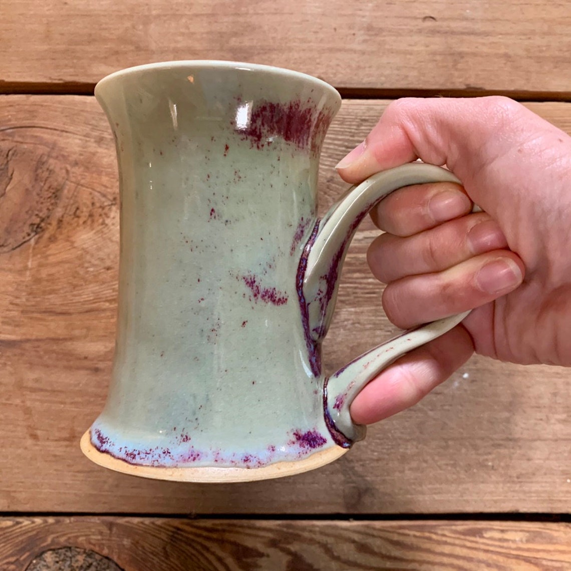 Hourglass Mug With Plum Chun Blush Glaze Handmade - Etsy