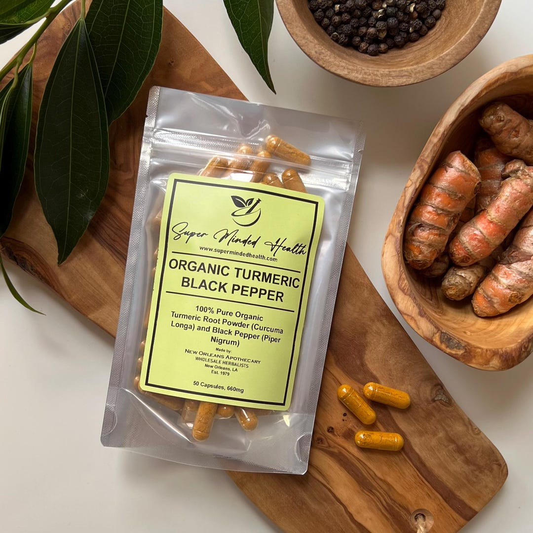 Turmeric + Black Pepper Capsules | Organic | Curcuma Longa | Astringent ...
