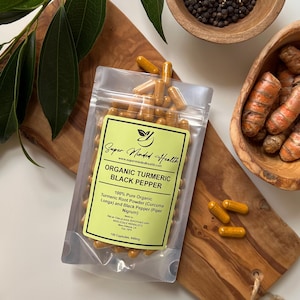 Turmeric + Black Pepper Capsules | Organic | Curcuma Longa | Astringent ...