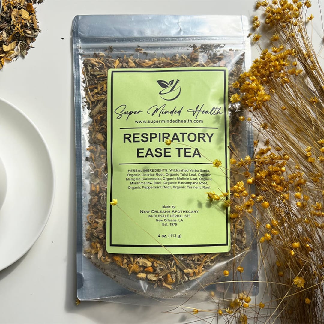 Organic Respiratory Ease Tea (32 Servings) Loose Tea Caffeine Free ...