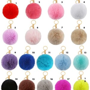 Puff Ball Keychain - Etsy