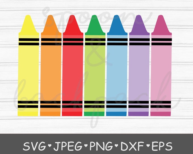 Digital Crayon Cut File Svg-eps-png-jpeg-dxf Cut File School | Etsy