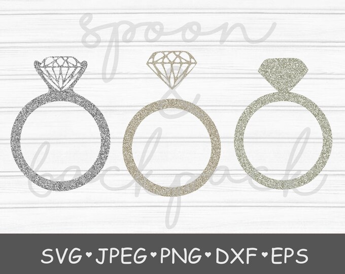 Digital Wedding Engagement Ring Cut File, Svg-eps-jpeg-dxf Cut File ...