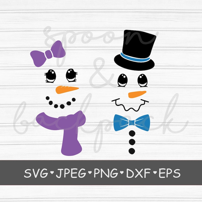 Snowman Faces Svg - Etsy