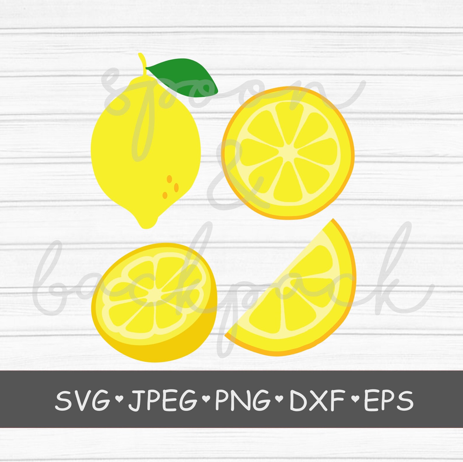Digital Lemon Cut File Svg-eps-png-jpeg-dxf Cut File Summer - Etsy