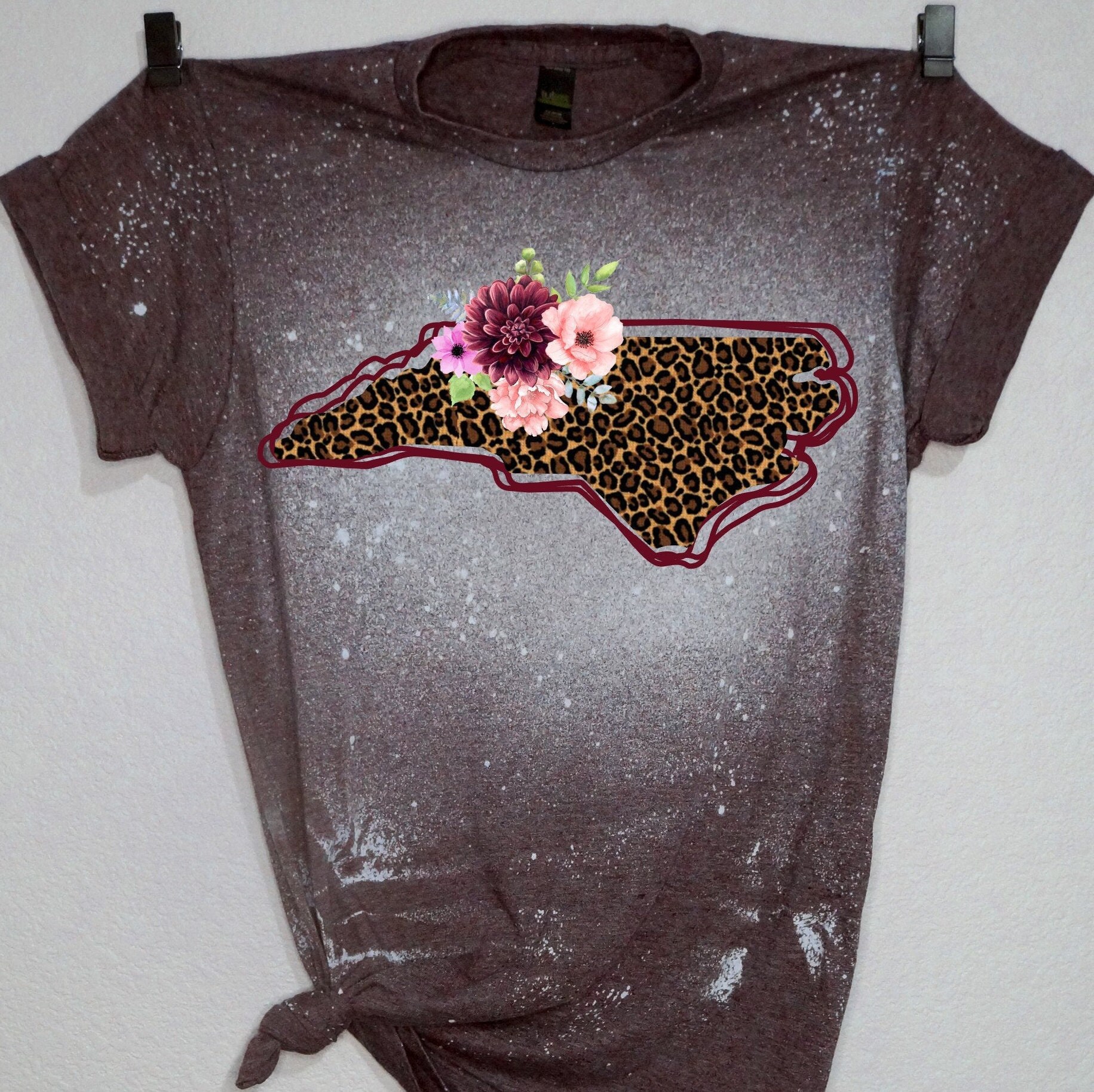 North Carolina Leopard Floral PNG Sublimation design | Etsy