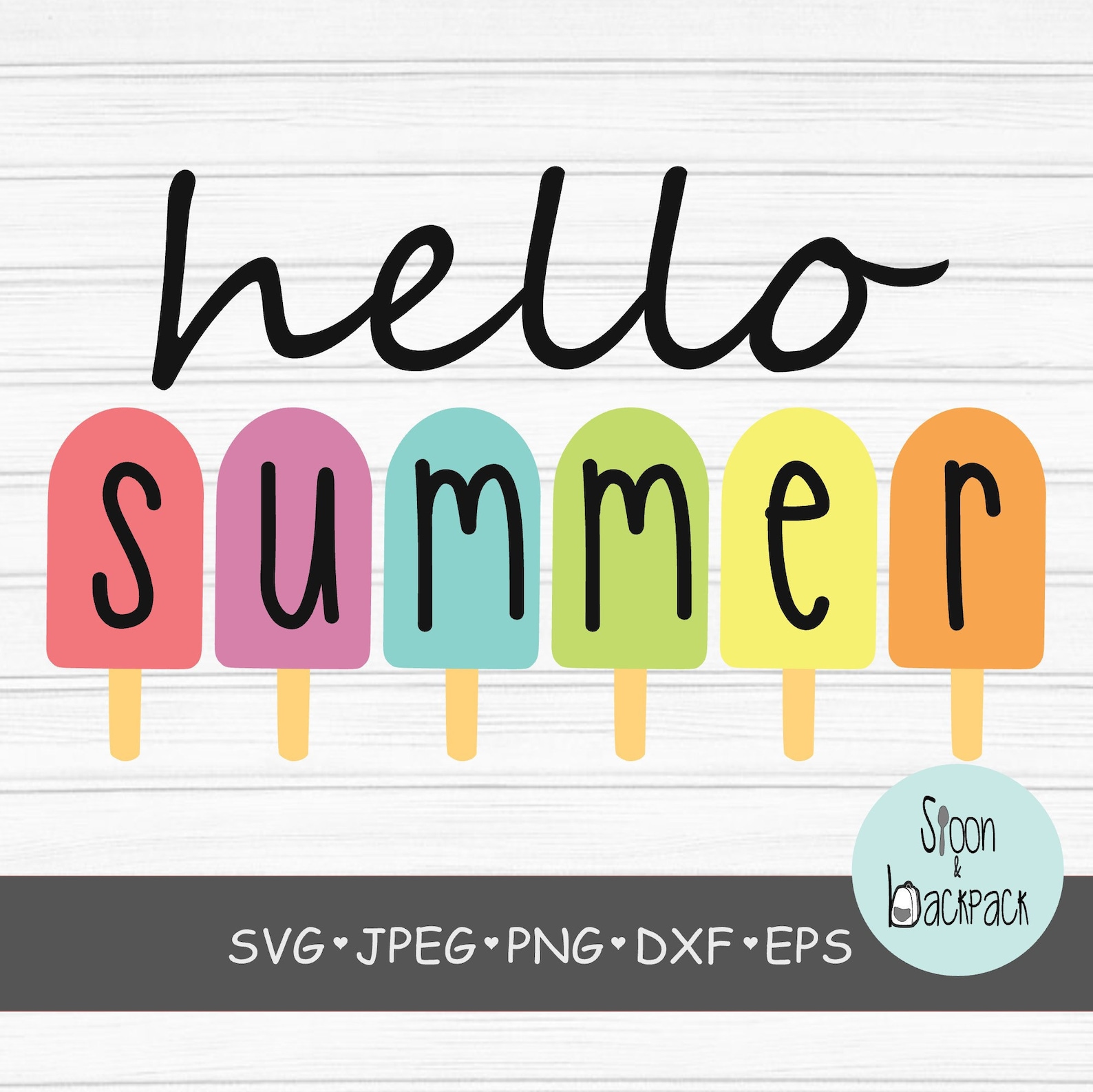 Digital Hello Summer Cut File, Svg-eps-jpeg-dxf Cut File, Summer Cut ...