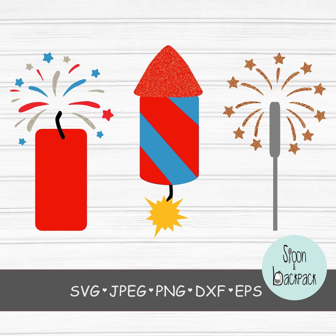 Digital Fireworks Set Cut File Svg-eps-png-jpeg-dxf Cut File - Etsy
